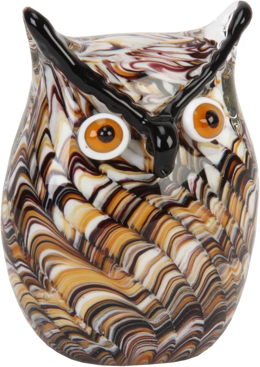 Glass Animal Paperweights Figurine – Swirl Owl Design – BigaMart