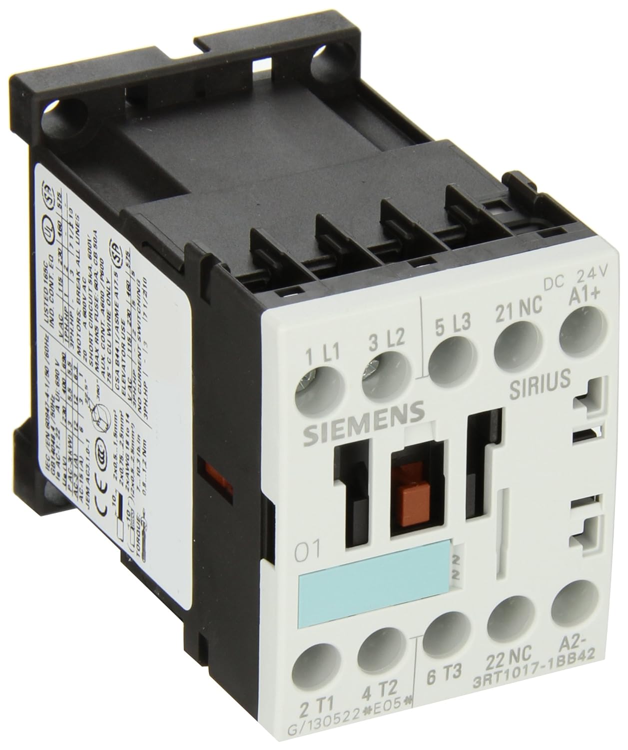 Motor Contactors 24V DC Coil Voltage Screw Terminals 1 NO Auxiliary ...