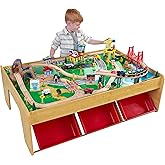 Amazon.com: KidKraft Metropolis Wooden Train Set & Table with 100 ...