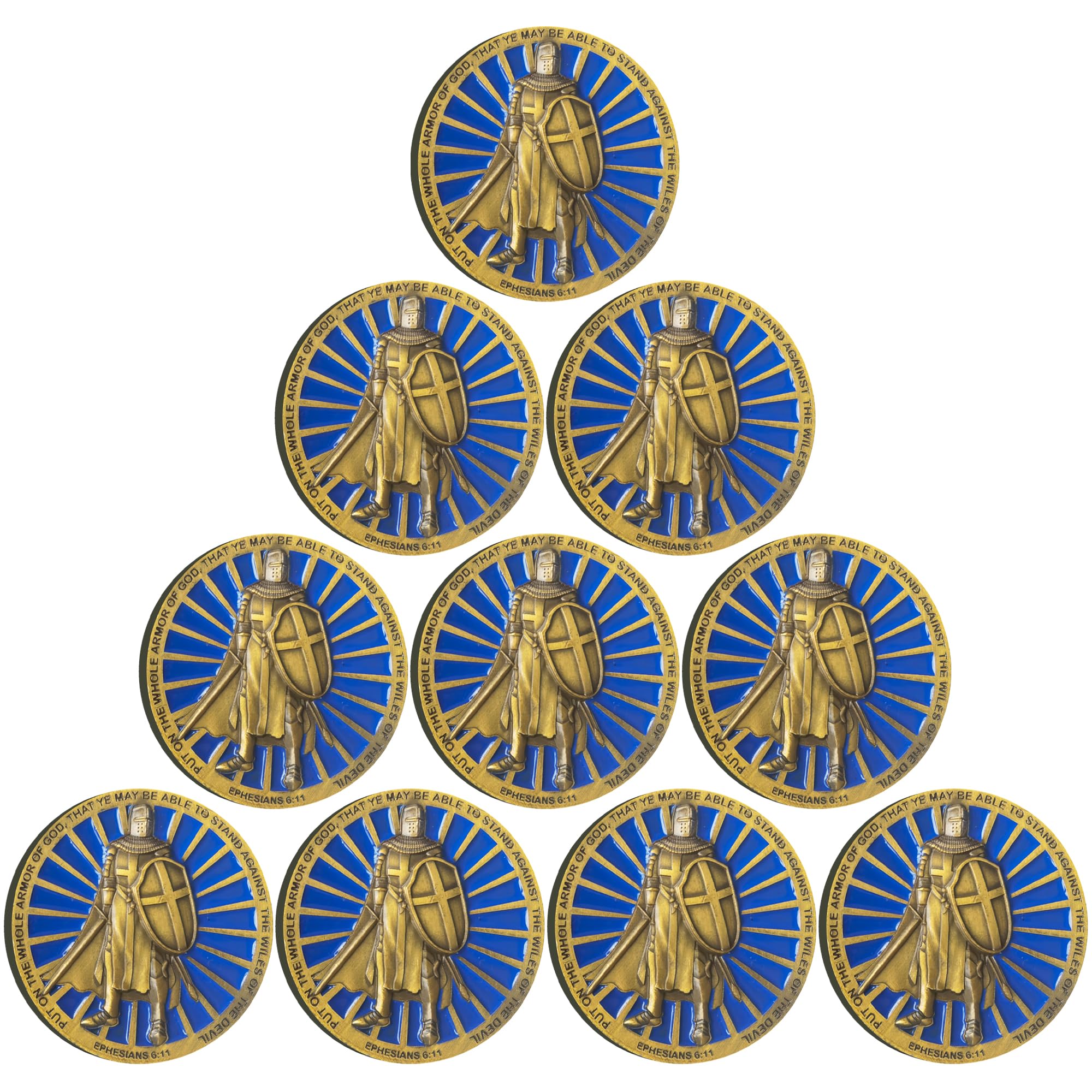 Full Armor of God Spiritual Warrior Challenge Coin Christian Pocket ...