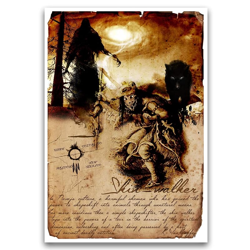 Amazon.com: Navajo Skinwalker creepy science journal art print, myths ...