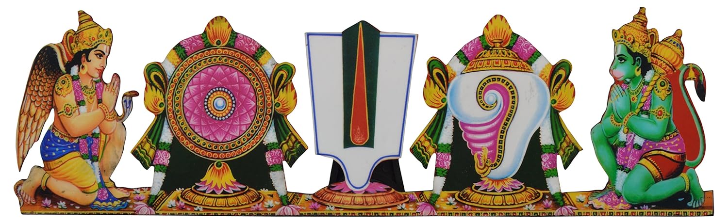 Buy Haristore Wood Thenkalai Thiruman Wall Hanging (Multi-Color, 33 cm ...