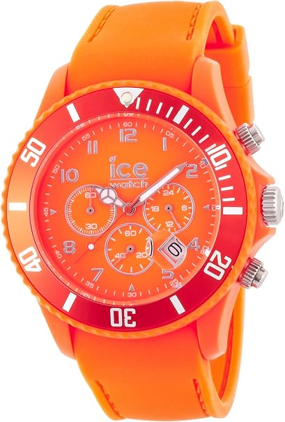 Ice-Watch Men's Quartz Watch with Orange Dial Chronograph Display and ...