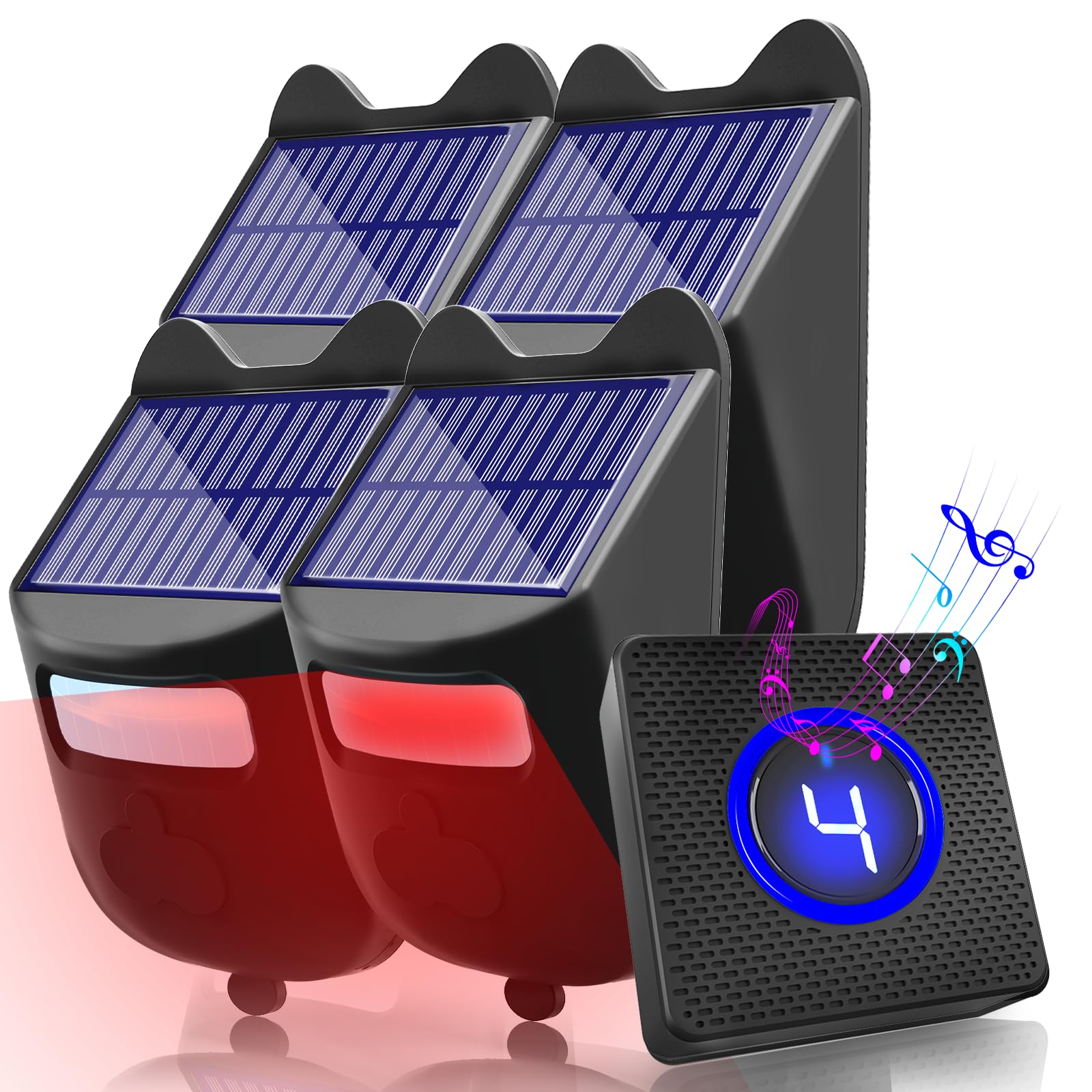 Solar Driveway Alarms Wireless Outside Weatherproof Motion Detector ...