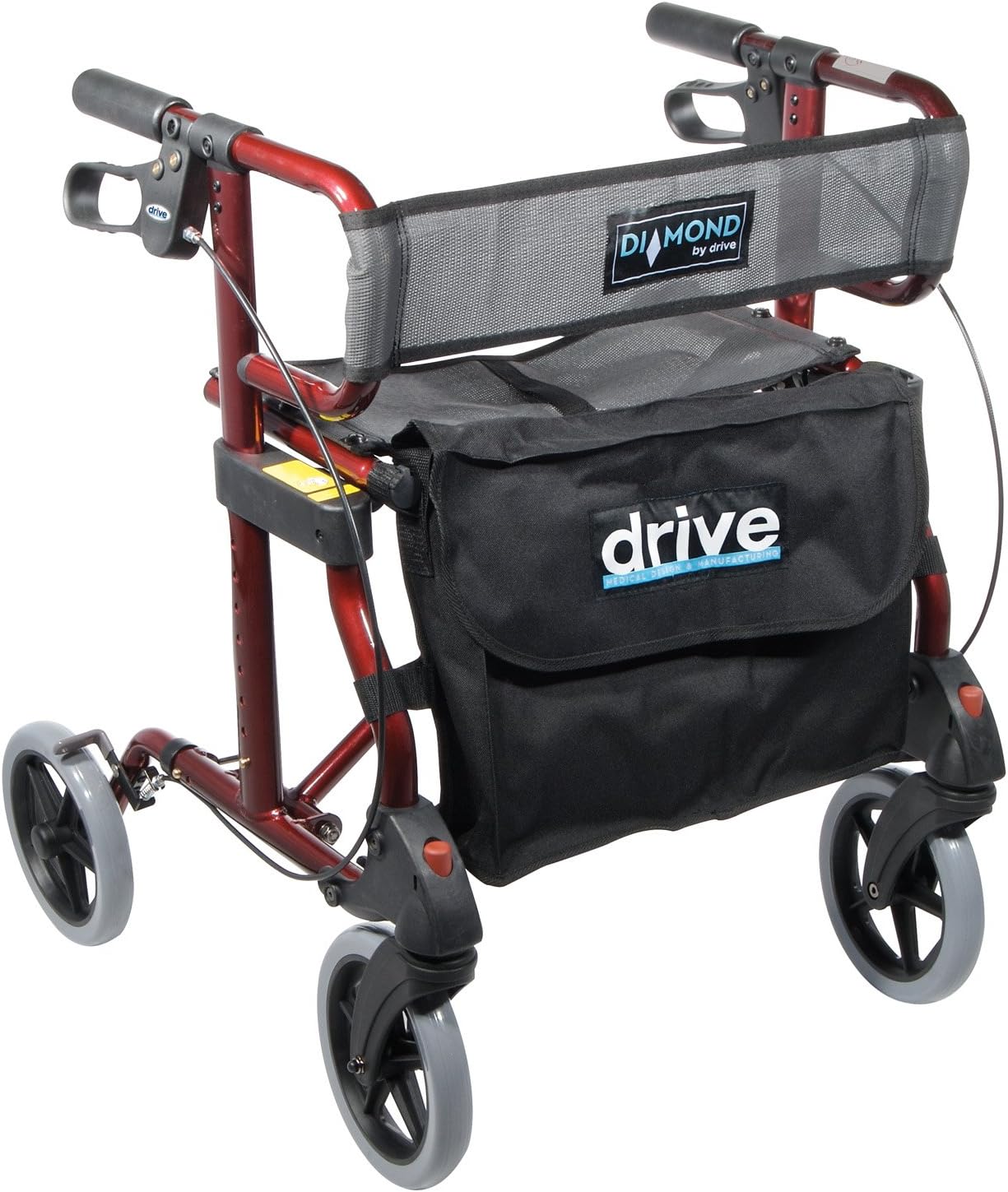 Amazon.com: Drive Medical Diamond Aluminum Rollator Walker with ...