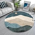 Amazon.com: Sungea 4ft Abstract Round Area Rug,Chic Faux Wool Washable ...