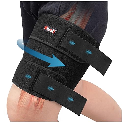 Hiball Adjustable Thigh Brace, Hamstring & Thigh Compression Sleeve ...
