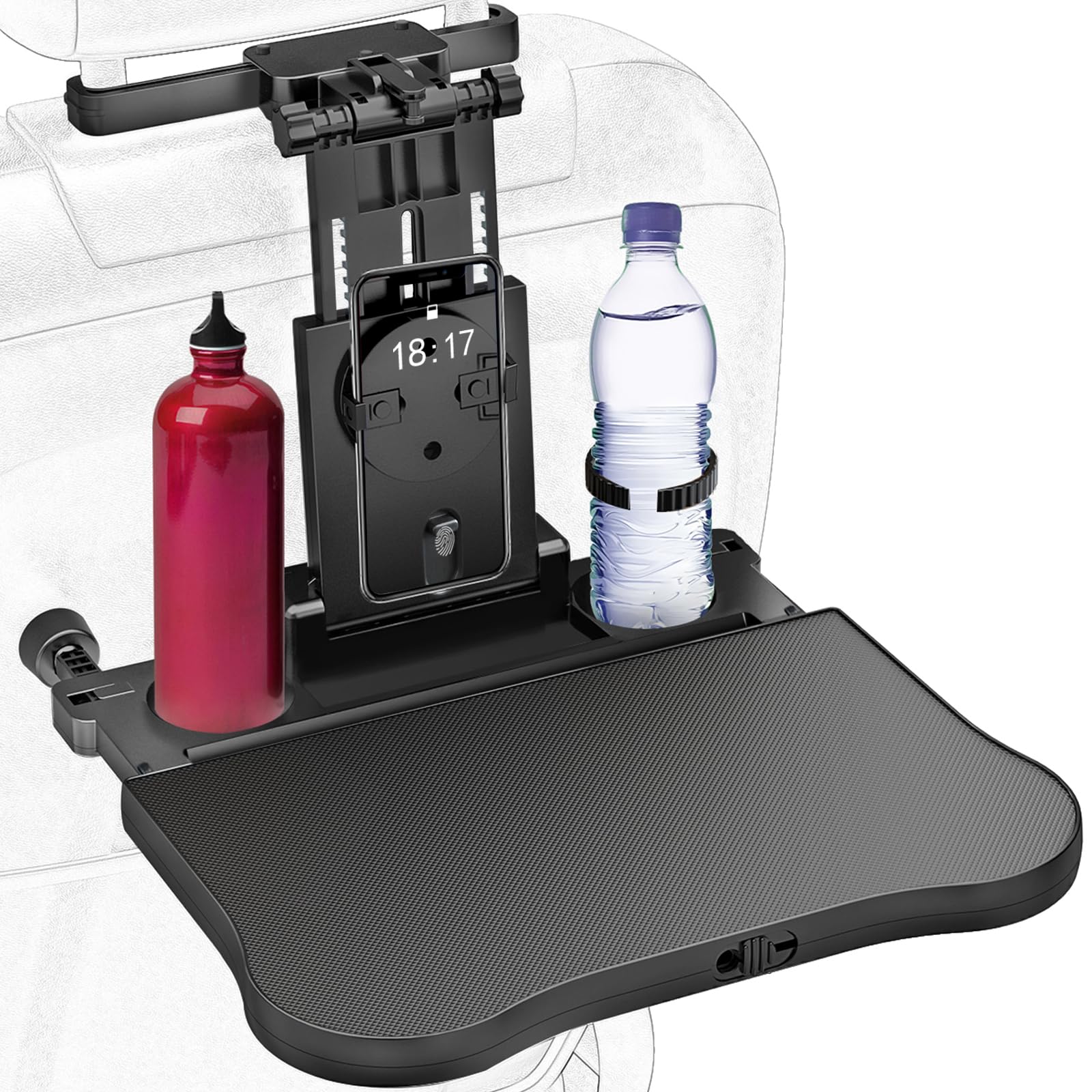 Tueou Car Seat Tray Table - Foldable Car Kids Passenger Roadtrip Eating ...