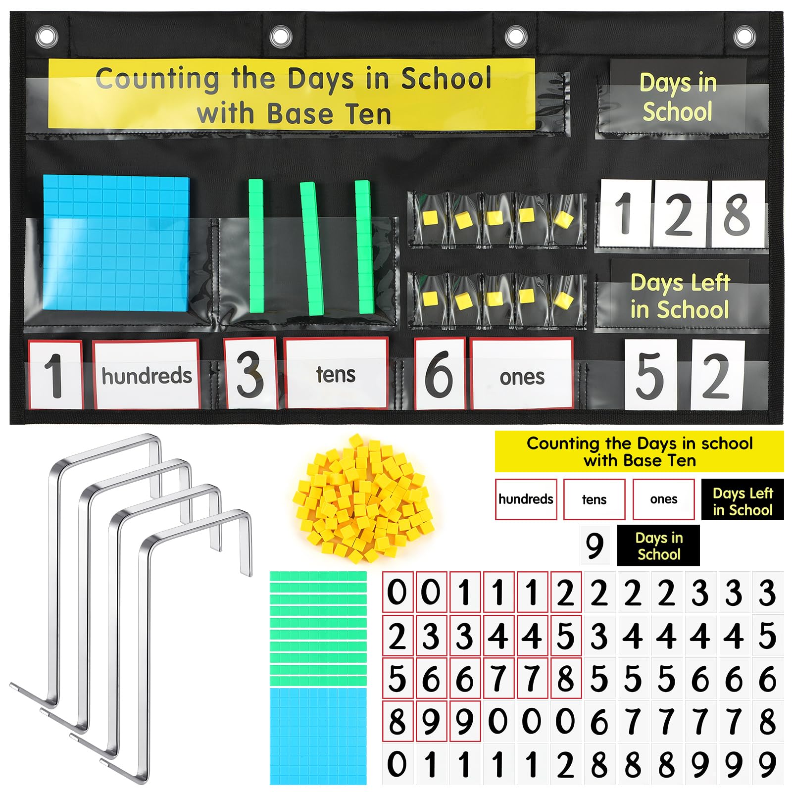 Resurhang Back to School Counting The Days with Base Ten Pocket Chart ...