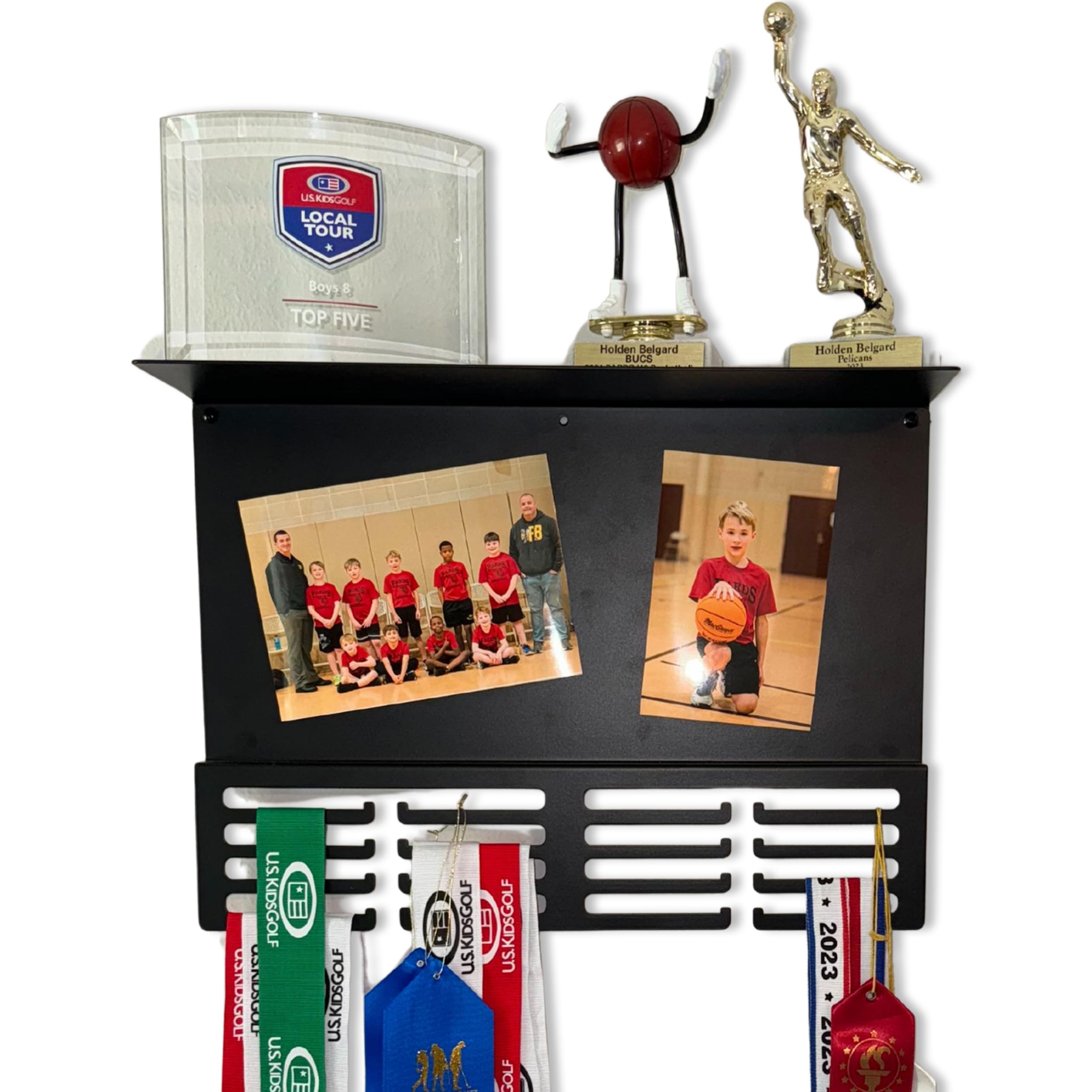 Mua Medal Hanger Display with Trophy Shelf | 16.5" Premium Medal Holder ...