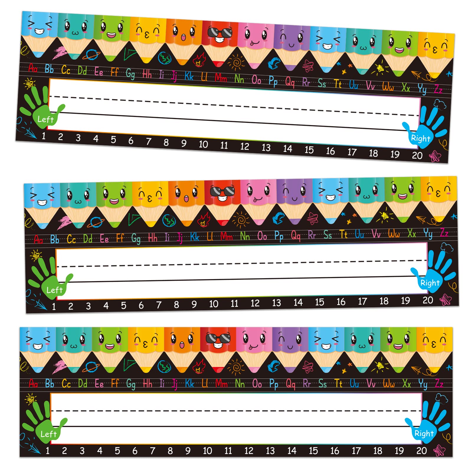Mua Pack of 50 Colorful Pencil Style Nameplates for Student Desks ...