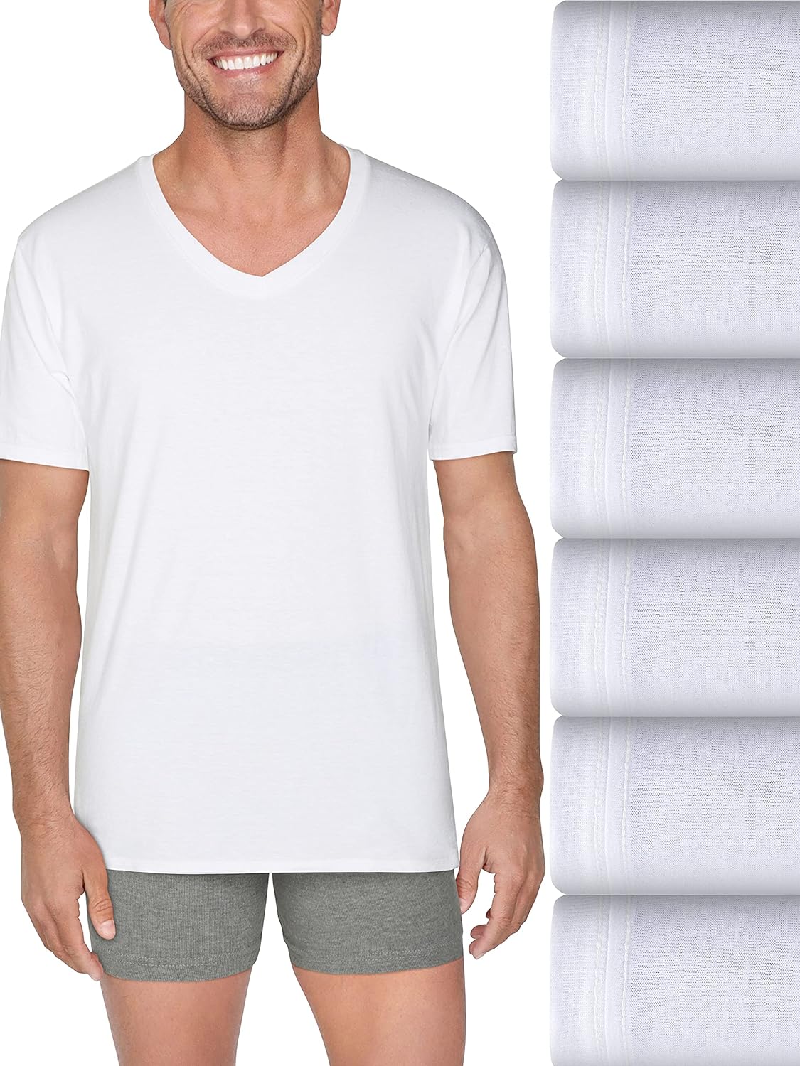 BVD Men's Six-Pack V-Neck Shirts : Amazon.co.uk: Clothing