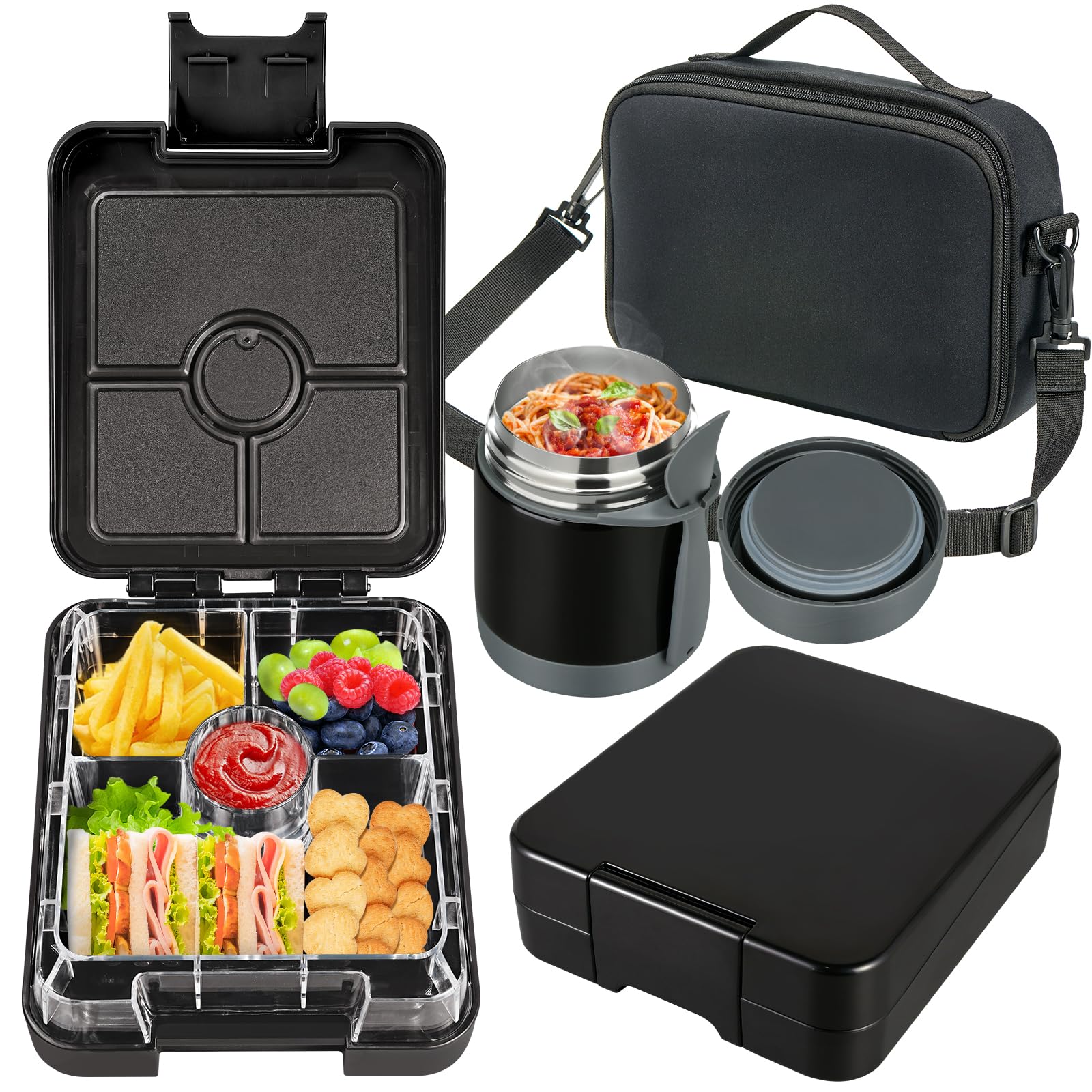 Bento Lunch Box Set for Kids with 10oz Soup Thermo, Leak-Proof Lunch ...