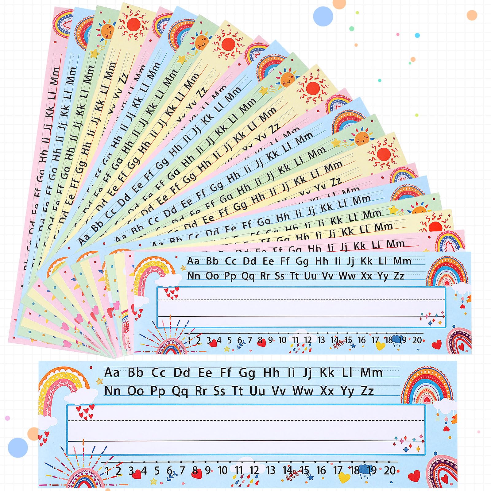 Mua 360 Pcs Rainbow Teacher Name Plate for Desk Traditional Manuscript ...