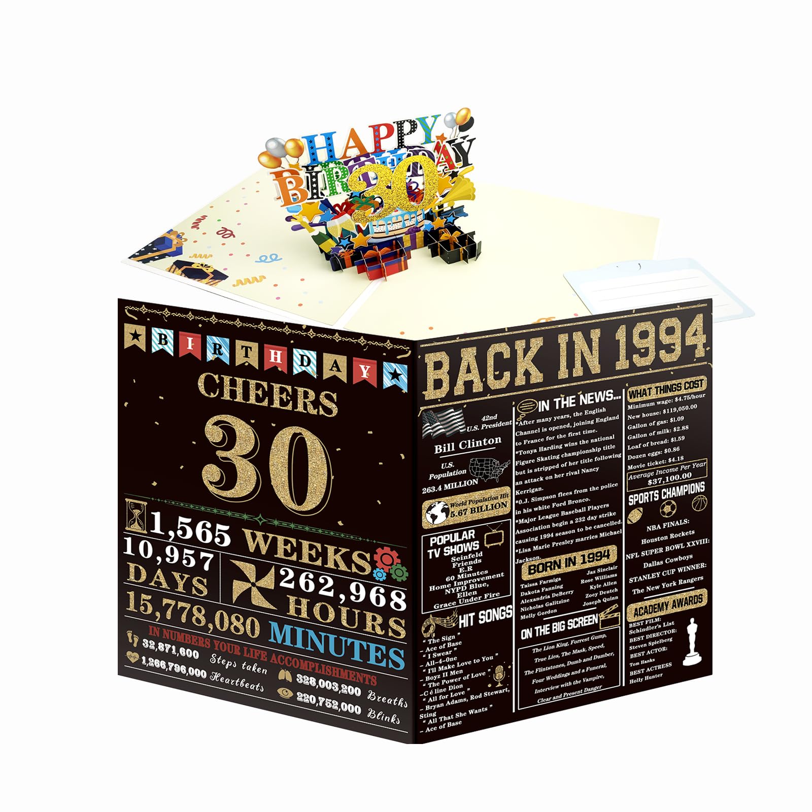 LiuuLi Funny Big 30th Birthday Card For Men Women 3D Pop Up 30th liuuli-funny-big-30th-birthday-card-for-men-women-3d-pop-up-30th