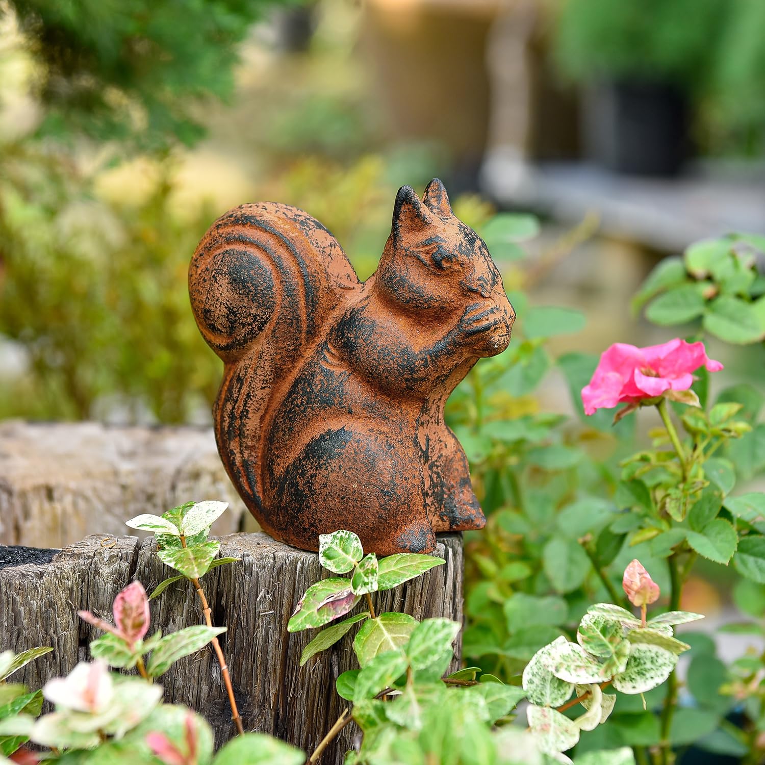 Sungmor Cast Iron Squirrel Statue, Vintage Animal Collection Figurines ...