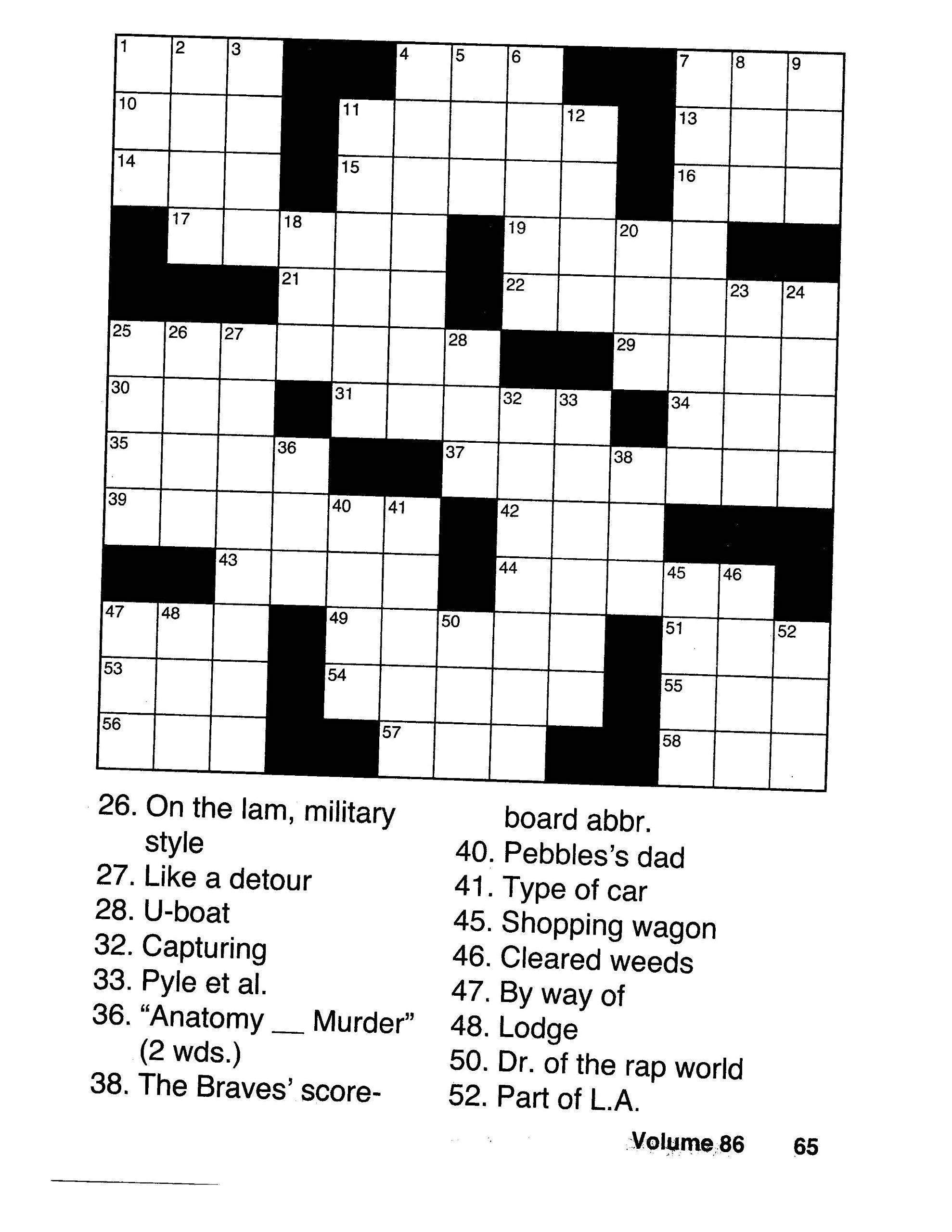 Crossword Puzzles Printable Easy