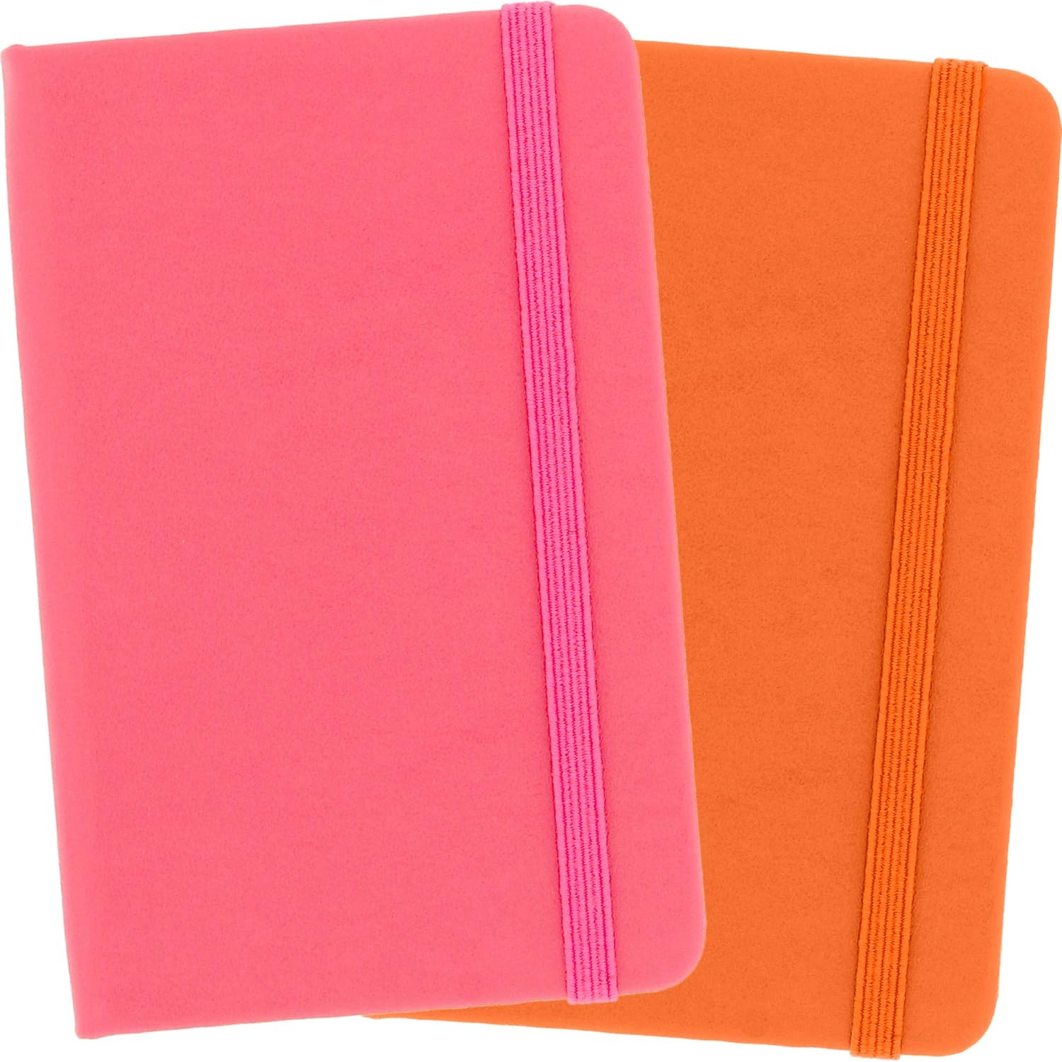 2 x A6 NOTEBOOKS – Pink & Orange – Small Pocket Notepads Classic Lined ...