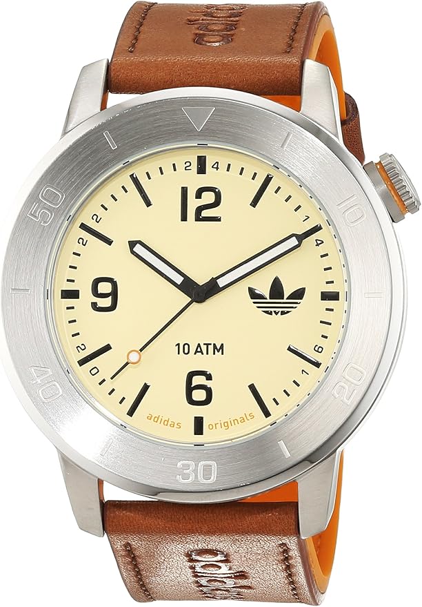 Adidas Men's Watch Analogue Quartz Leather ADH2971: Amazon.co.uk: Watches