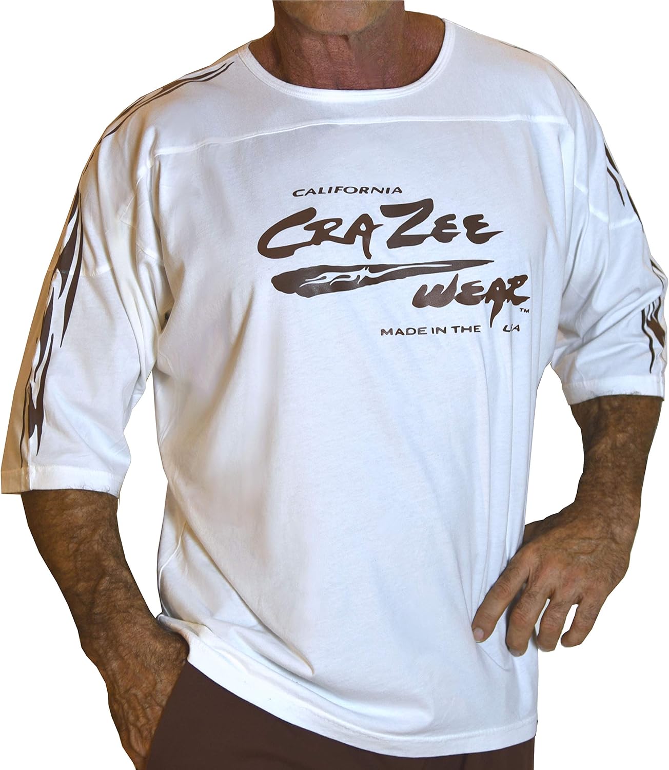 Crazee Wear ¾ Sleeve, Athletic Cut, Relaxed Fit Logo at Amazon Men’s ...