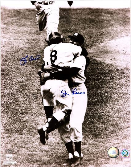 Don Larsen & Yogi Berra Yankees Autographed 11" x 14" World Series Perfect Game Celebration ...
