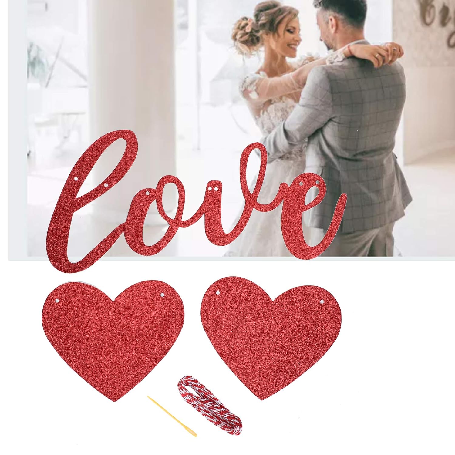 Love Letter Decoration, 5 Set Wedding Decoration Durable for Window for ...