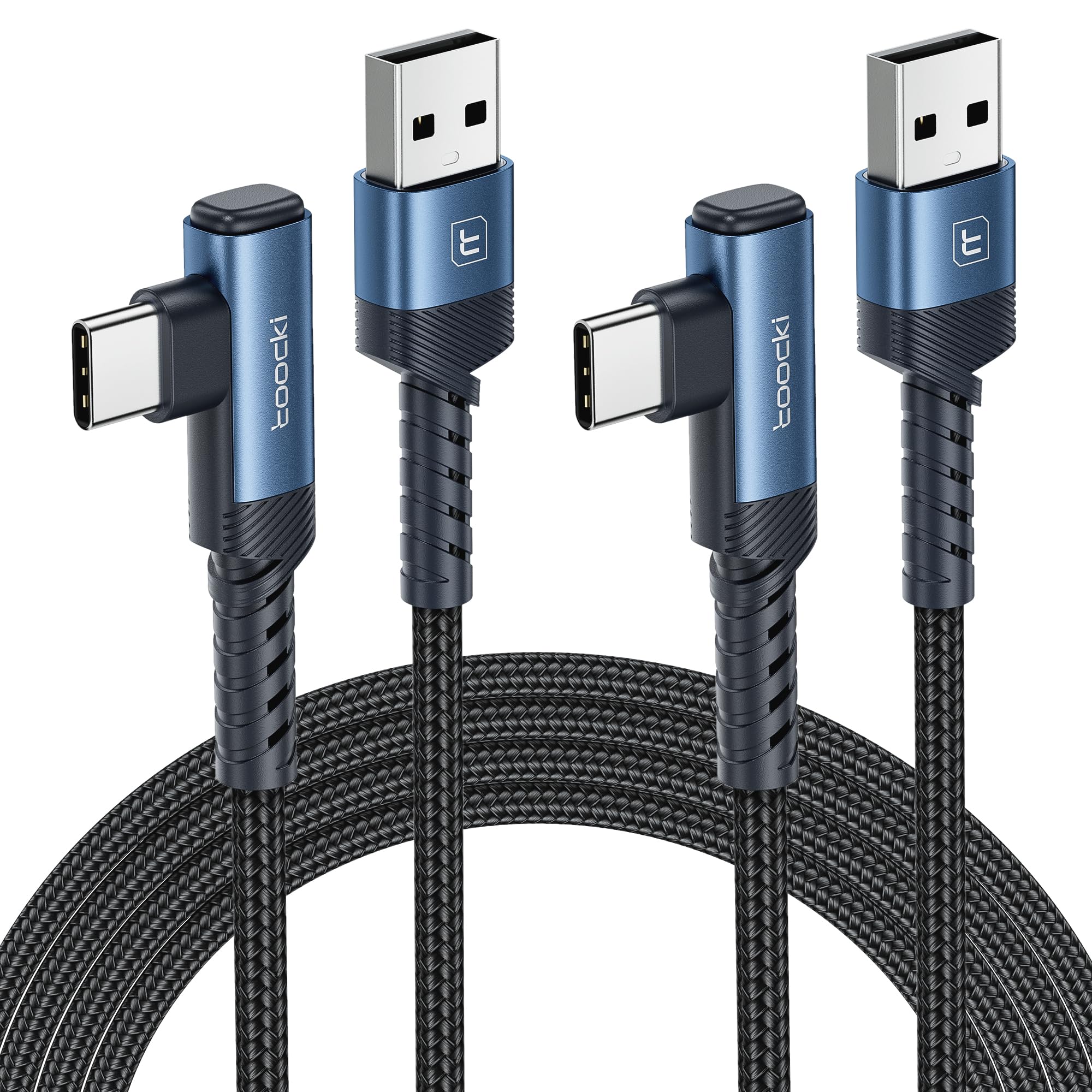 USB to USB C Cable [10ft, 2Pack ] USB A to Type C Right Angle Charger ...