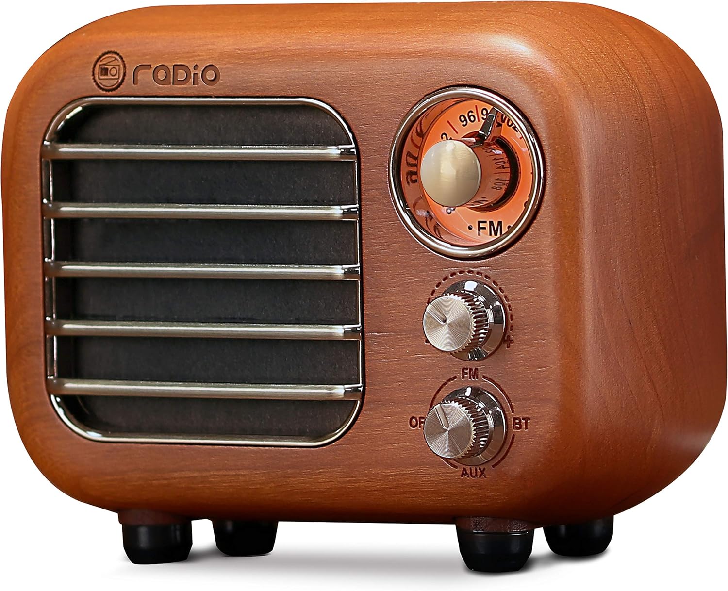 Amazon.com: Retro FM Radio Bluetooth Speaker Portable Cherry Wood Radio ...