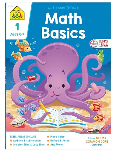 School Zone Math Basics 1 Workbook: 64 Pages, 1st Grade, Numbers 1-100 ...