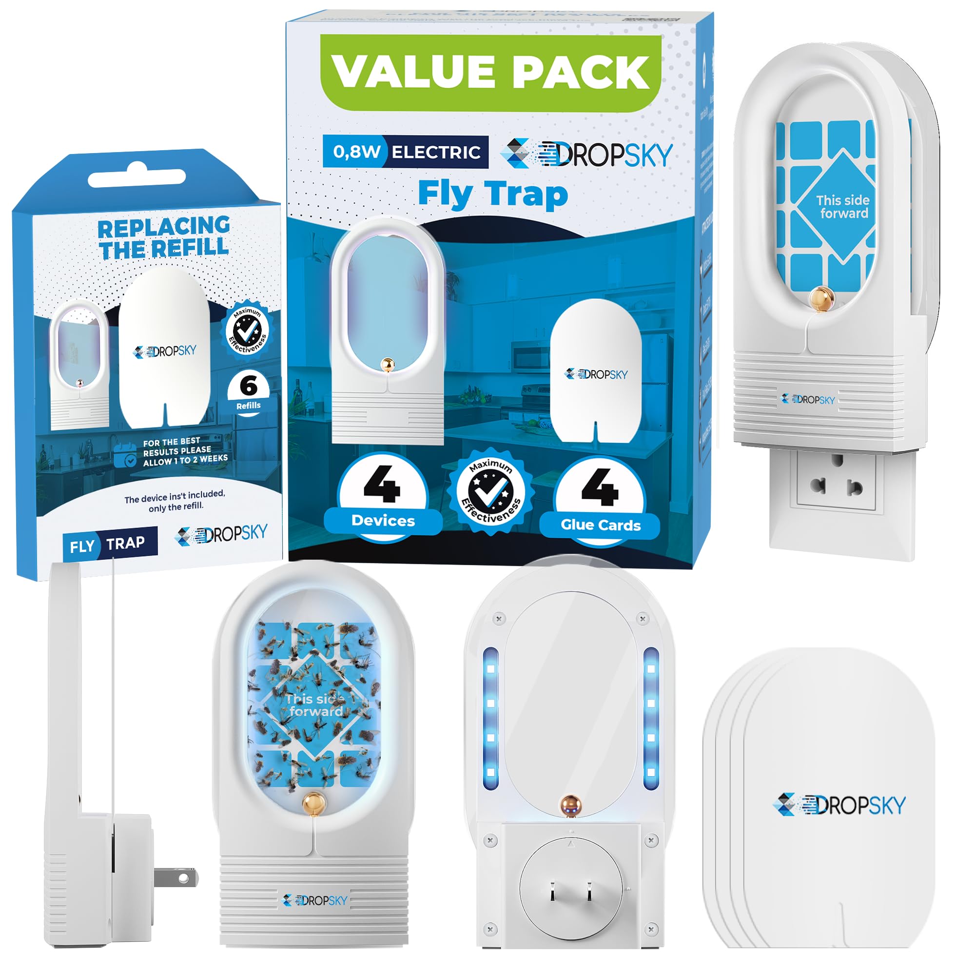 Dropsky Indoor Flying Insect Trap - Plug-in Bug Light Trap for Fruit ...