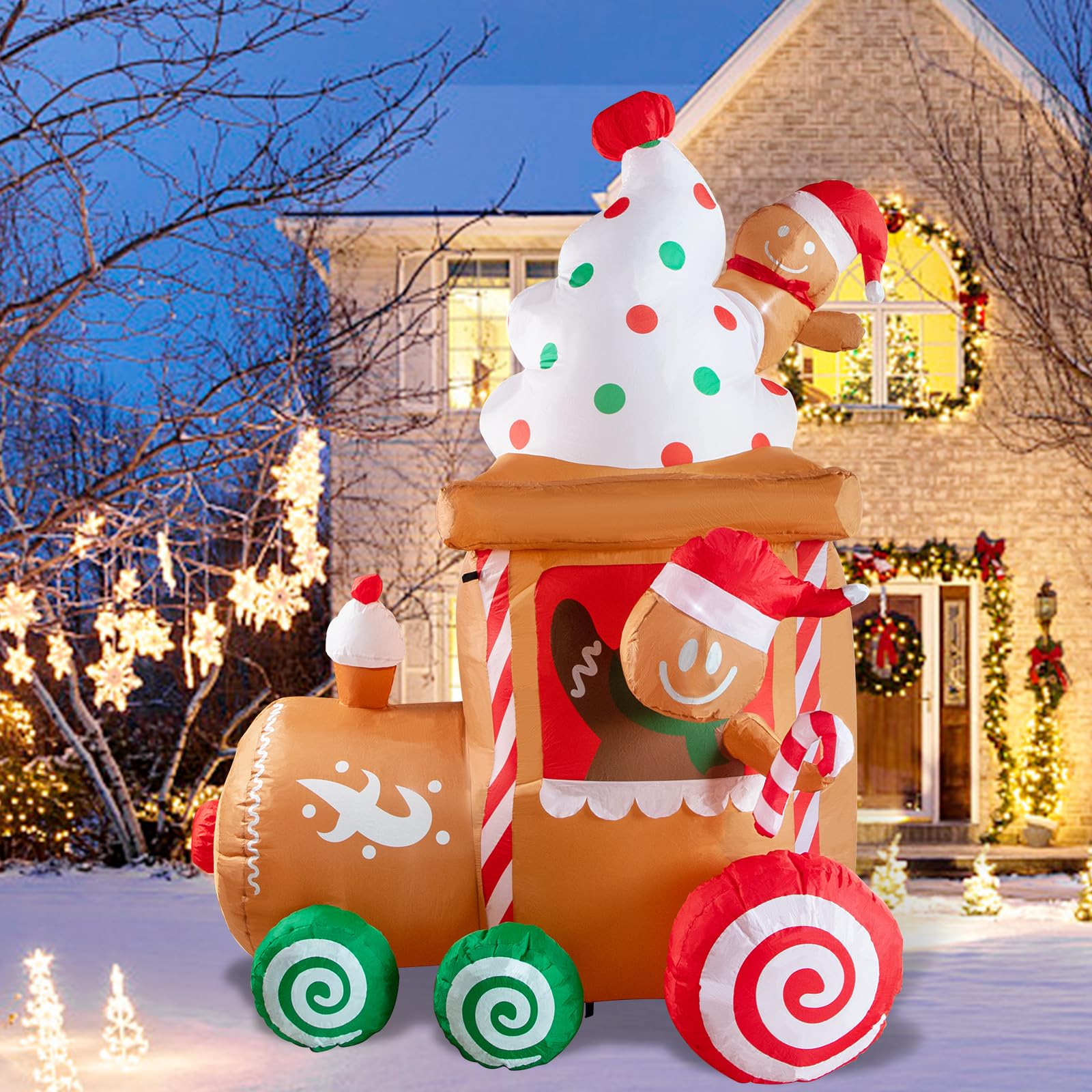 Nervure 7.5Ft Christmas Train Inflatable - Christmas Inflatable ...