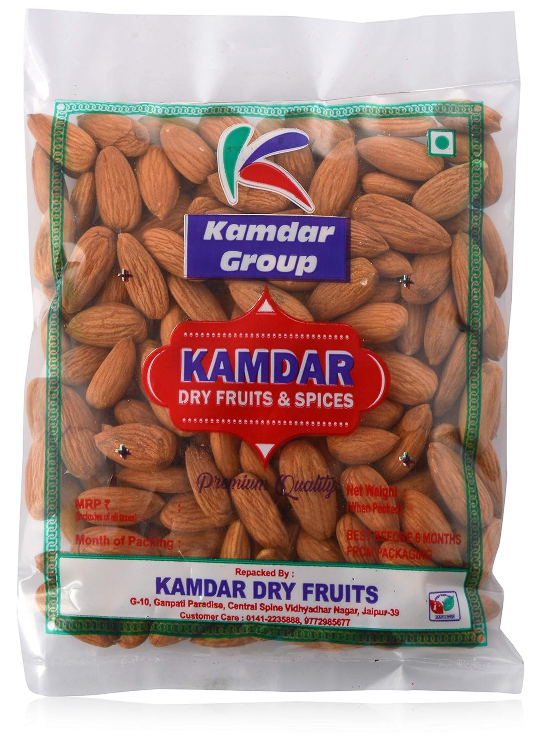 KAMDAR DRY FRUITS Badam Sanora (Almond Sanora) Weight 250 Grams: Amazon ...