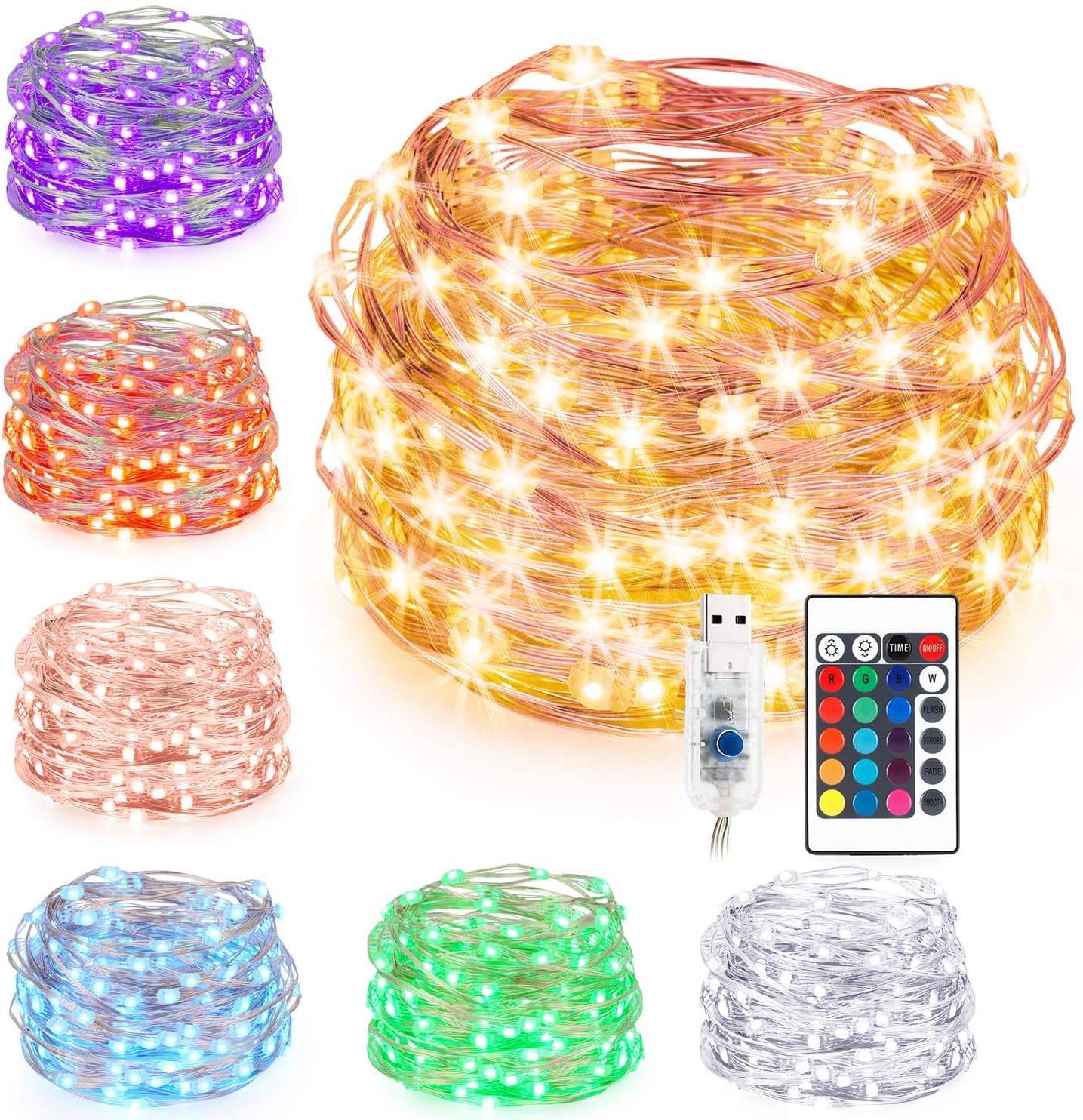 Kohree Led String Lights Outdoor Indoor Multi Color Changing Fairy ...