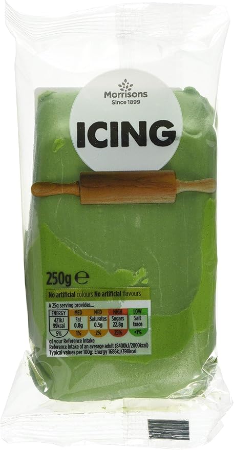 Morrisons Ready to Roll Green Icing, 250 g, Pack of 8: Amazon.co.uk ...