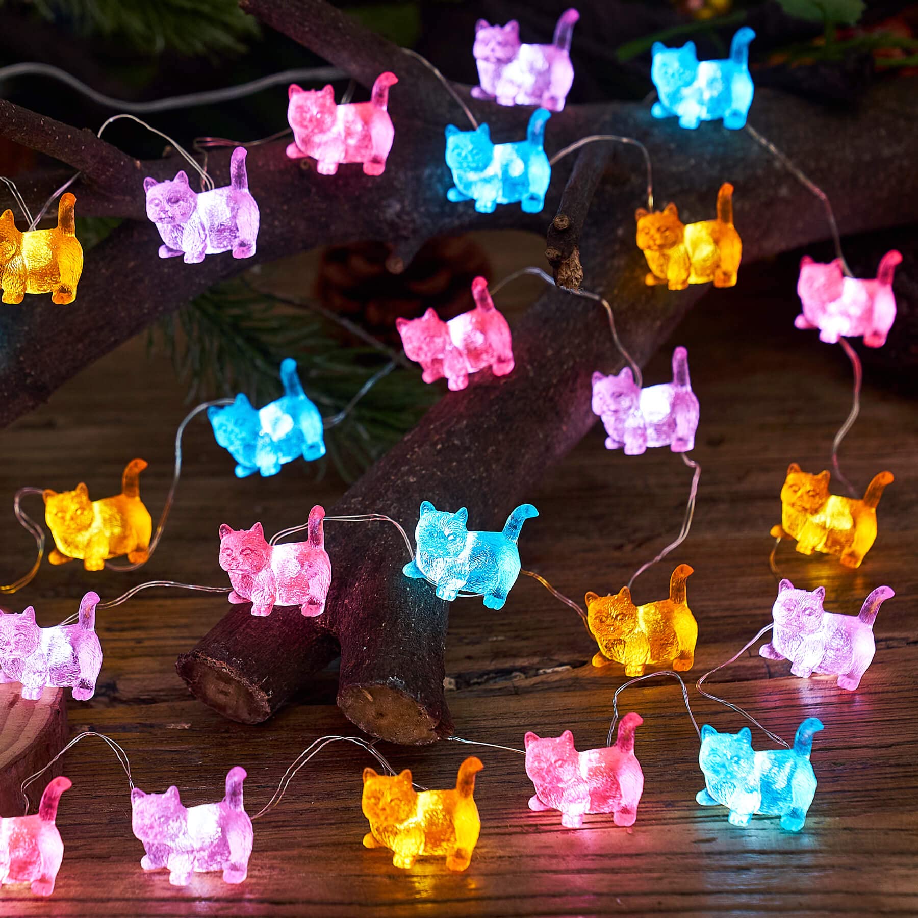 JASHIKA Cat String Lights Kawaii Deco Kitty Fairy Decorative Lights ...