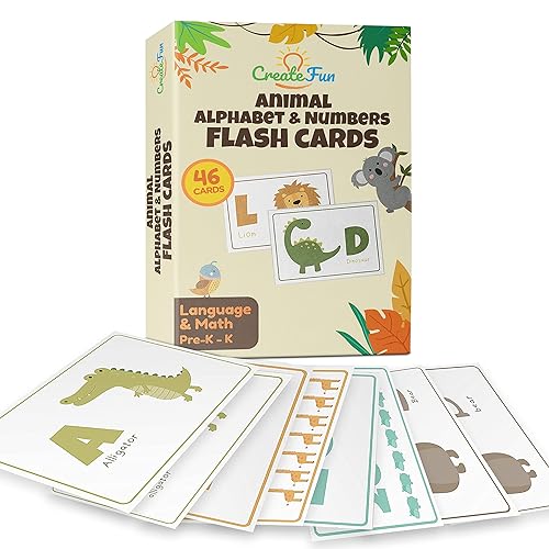 Animal 123 and ABC Flash Cards for Babies Toddlers Pre-K and ...