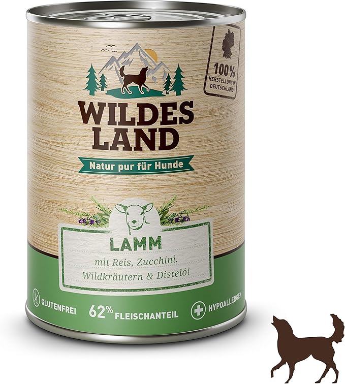 Wildes Land Hundefutter Nassfutter Lamm (1 x 400g): Amazon.de: Haustier