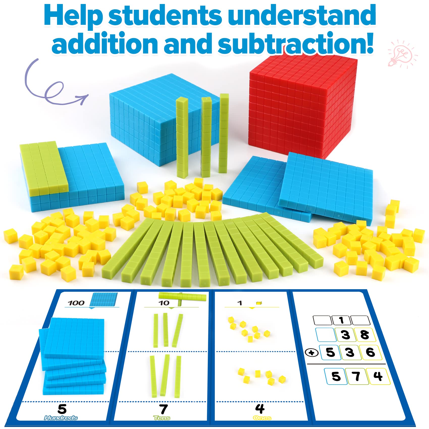 Mua Torlam 131 PCS Base Ten Blocks - Place Value Blocks, Plastic Base ...