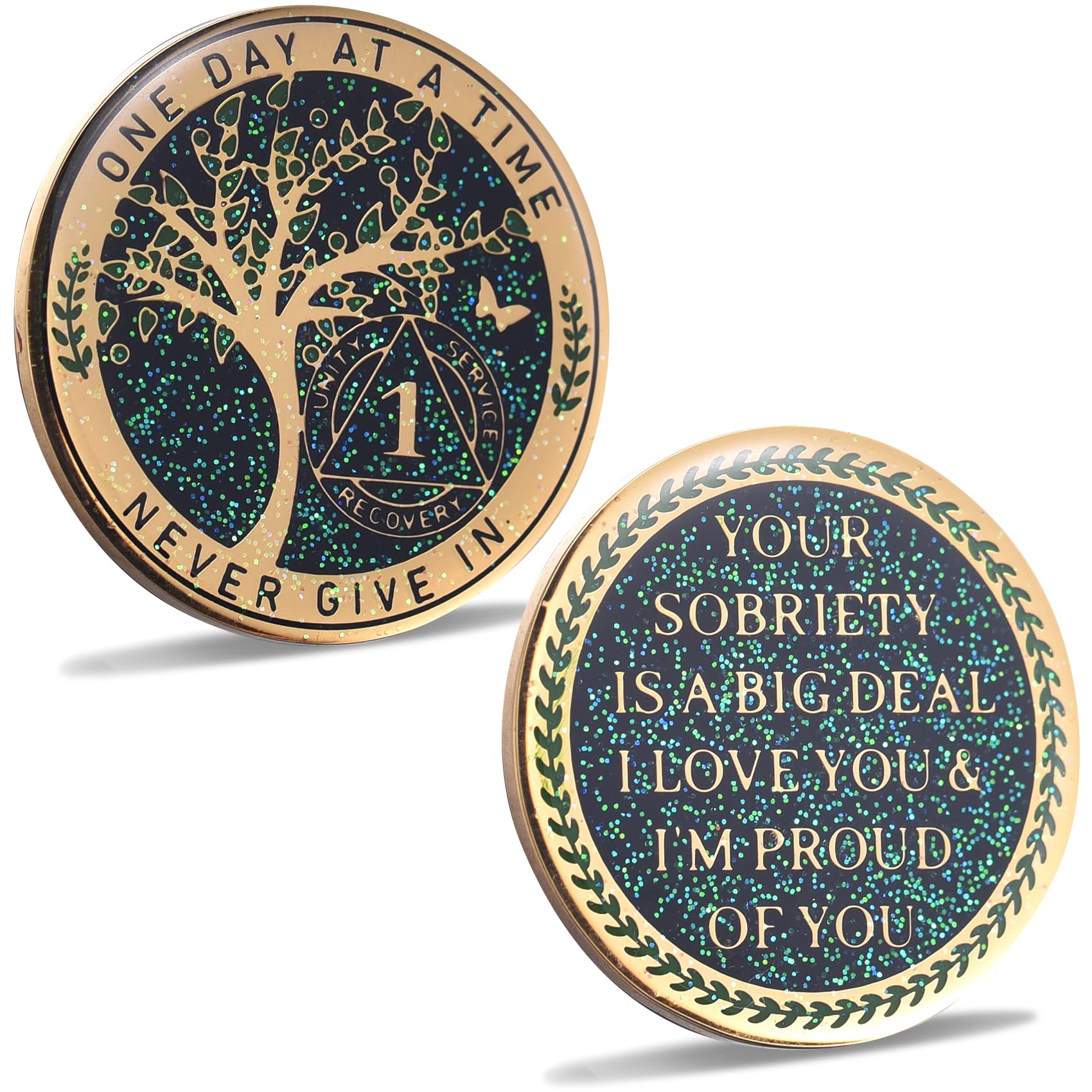 Mua LParkin 1 Year Sobriety Coin, Tree of Life Recovery Coin, AA ...