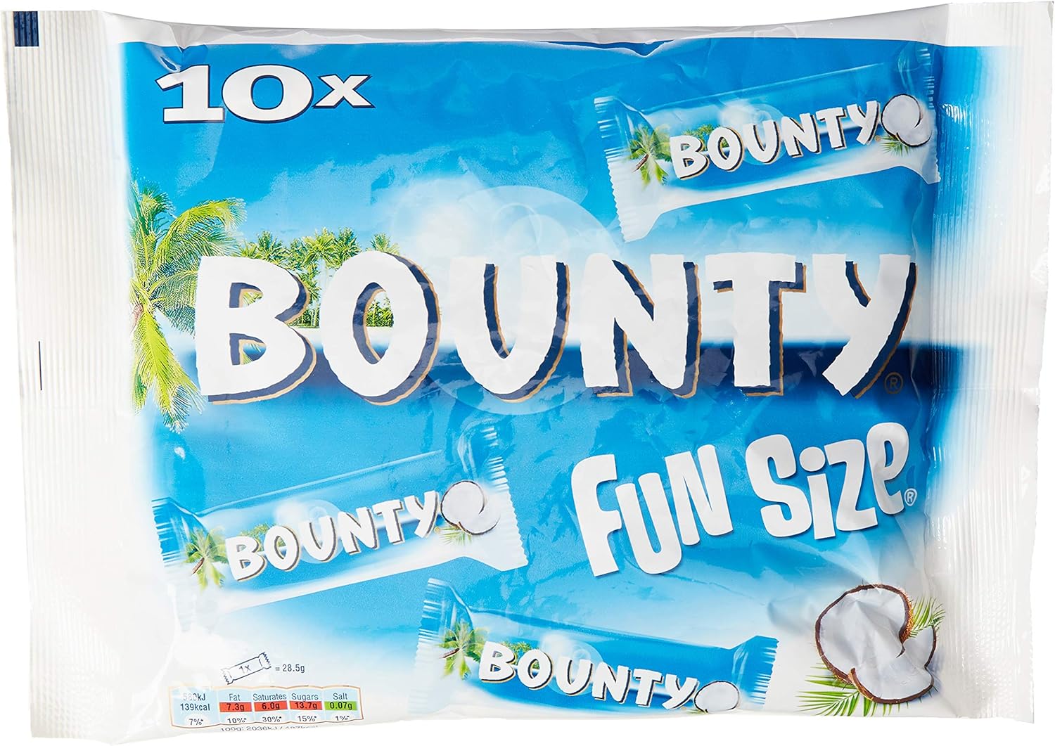Mars Chocolate Bounty Milk Fun Size Bag, 303 g - Pack of 16, Total 160 ...