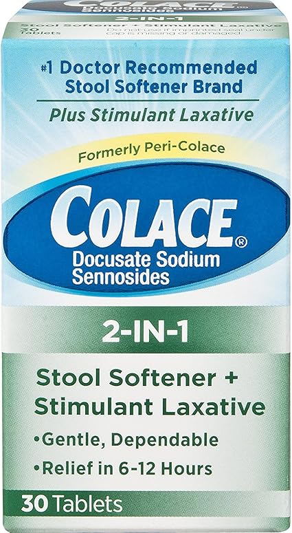 Amazon.com: Peri-Colace Stool Softener/Stimulant Laxative, Tablets 30 ...