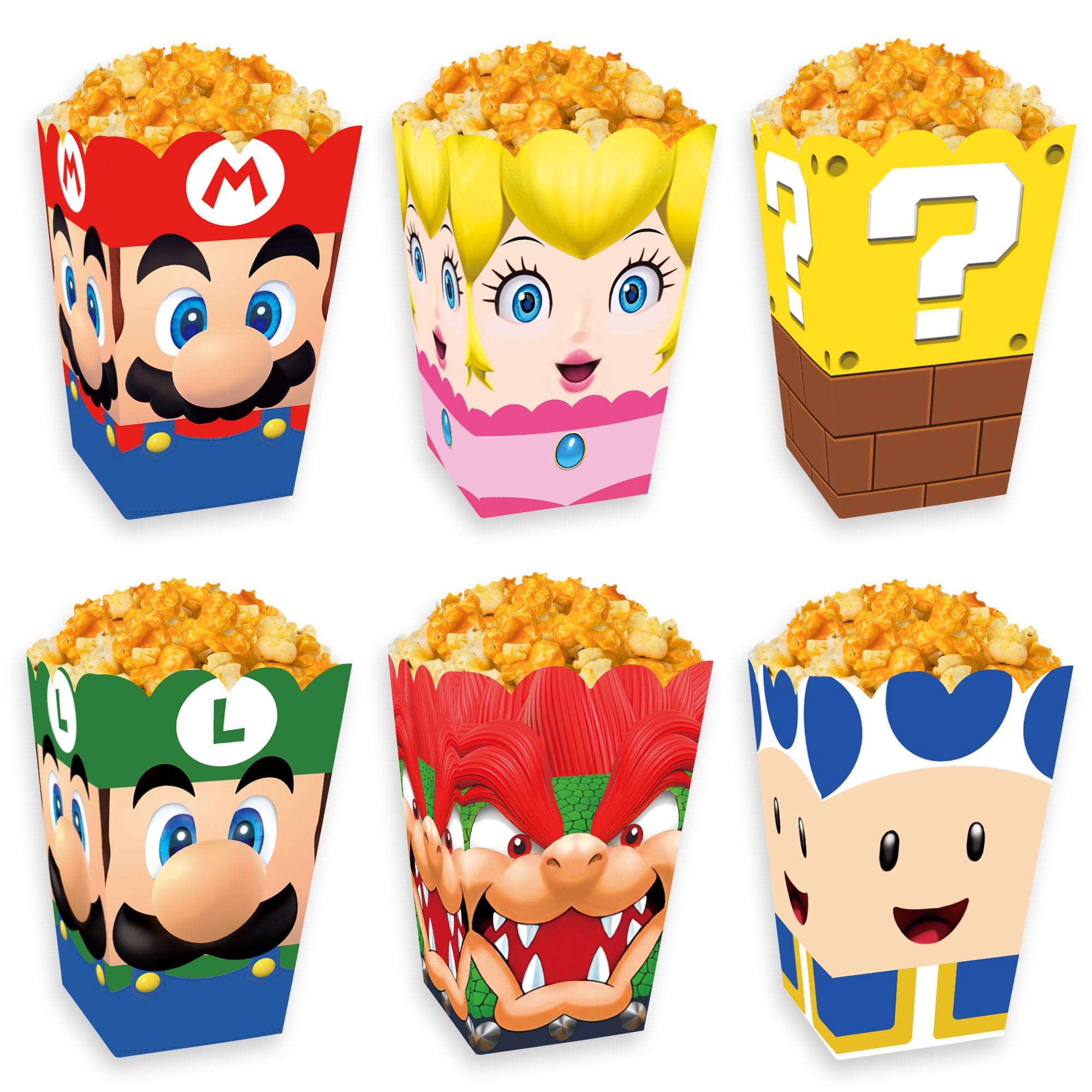 30PCS Mario Birthday Party Supplies, Mario Party Snack Box Decorations ...