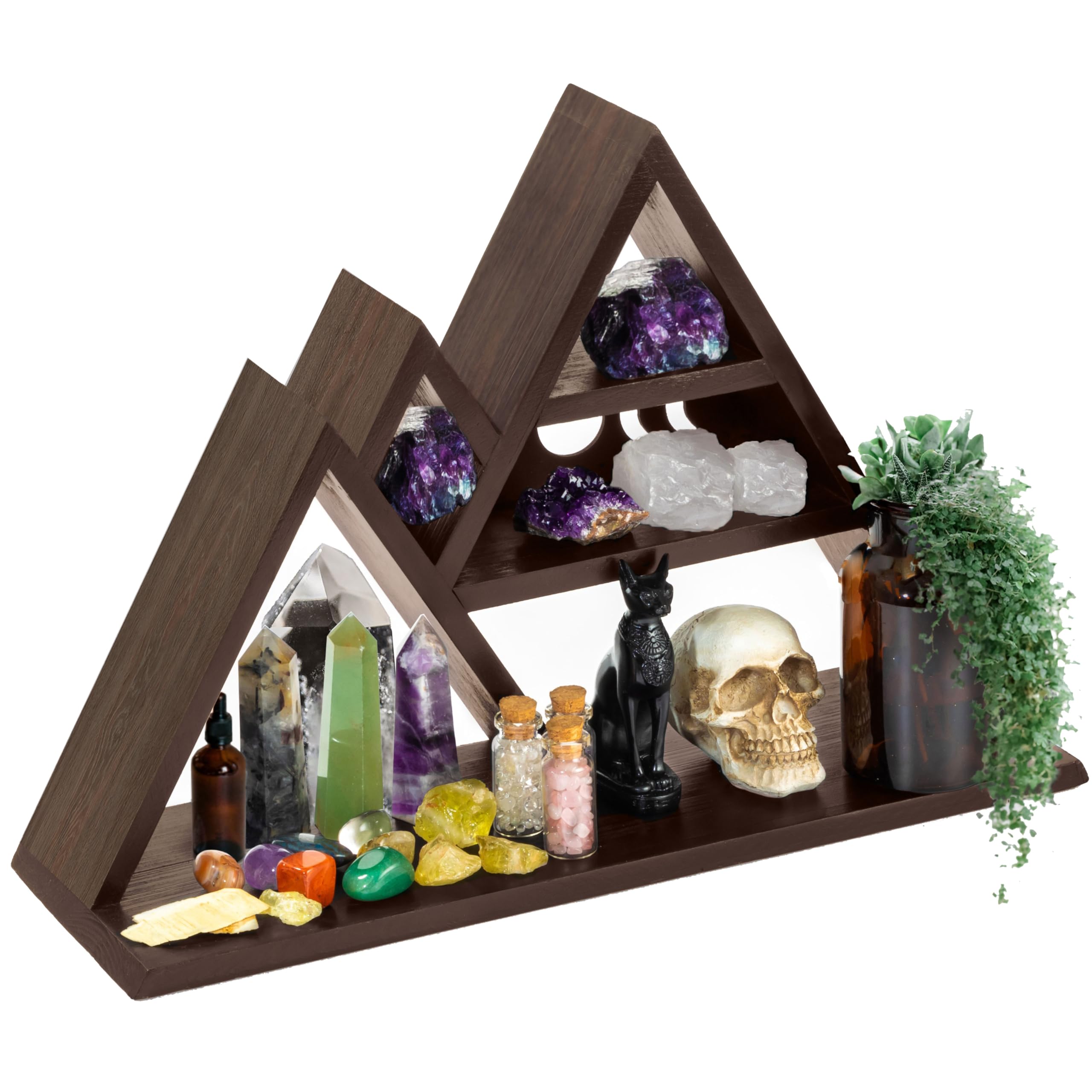 Crystal Display Shelf for Stones, Oils & More - Stylish Brown Crystal ...