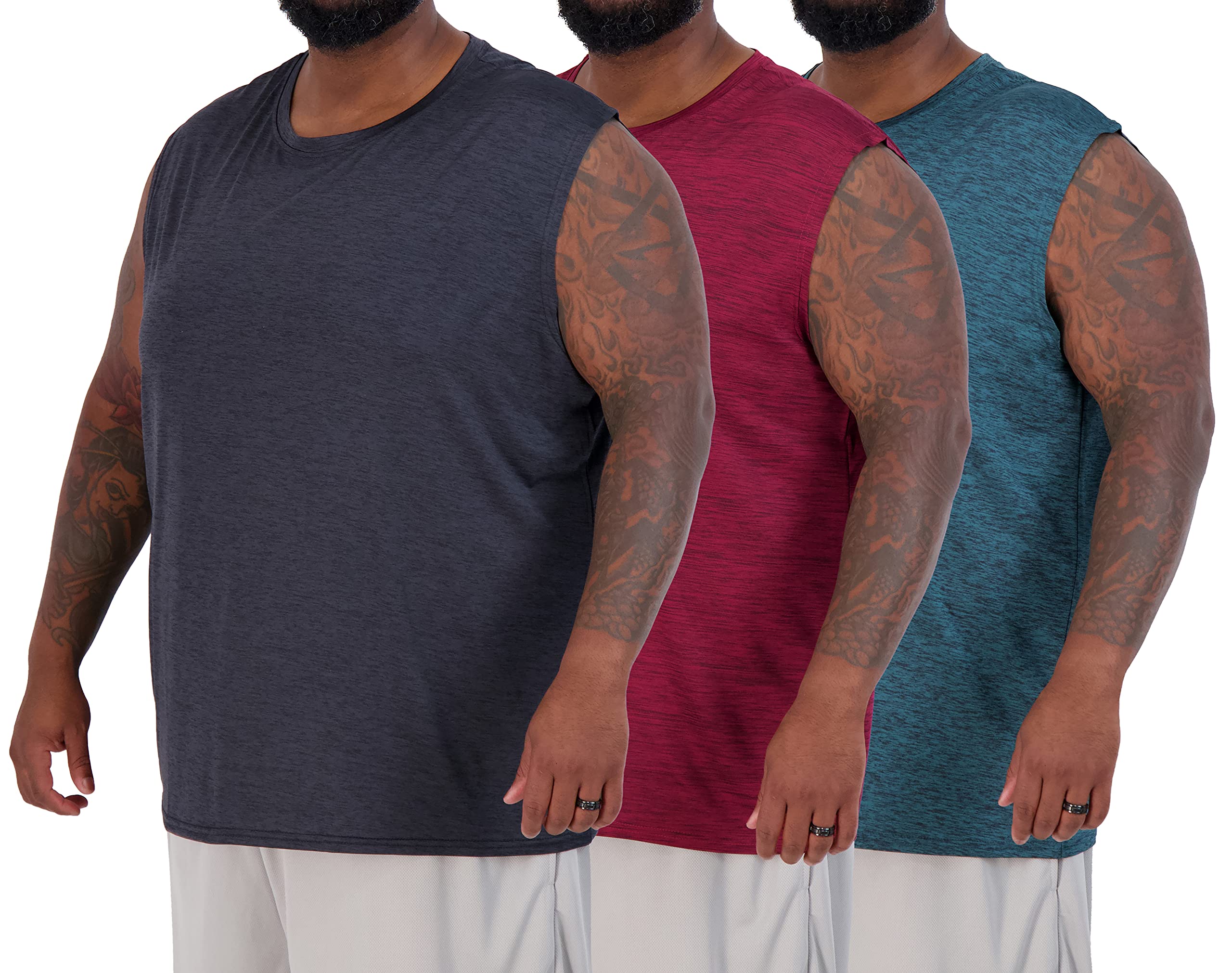 Real Essentials Men's Big and Tall Active Dry Fit Tank Top Wicking ...