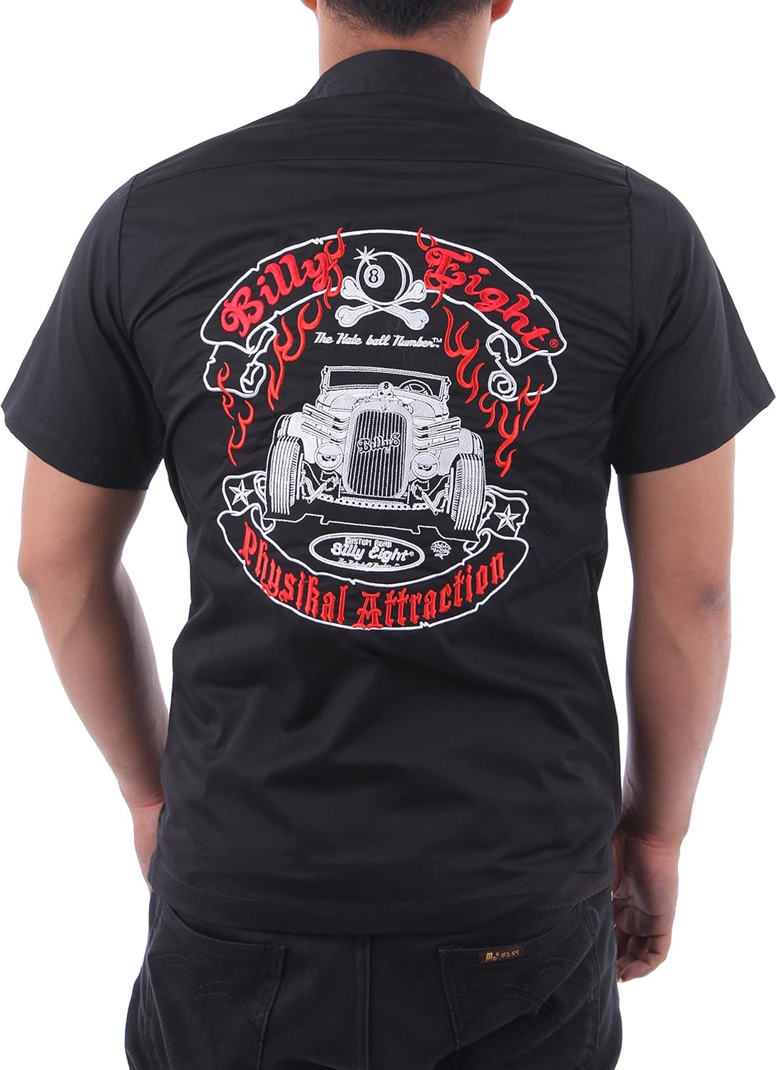 Hot Rod Embroidery Work Shirt Bowling Muscle Car Rockabilly Lowrider ...