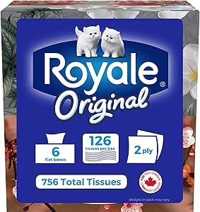 Royale Original 2 Ply Facial Tissue, Soft & Strong, 6 Tissue Boxes, 126 ...