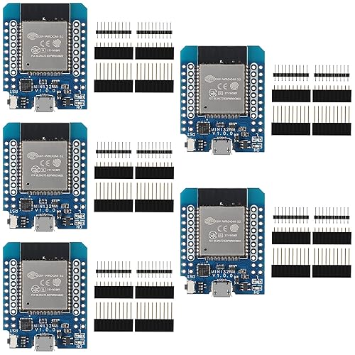 DWEII 5PCS ESP32 Mini NodeMCU Board ESP32 D1 Mini ESP-32 WiFi+Bluetooth ...