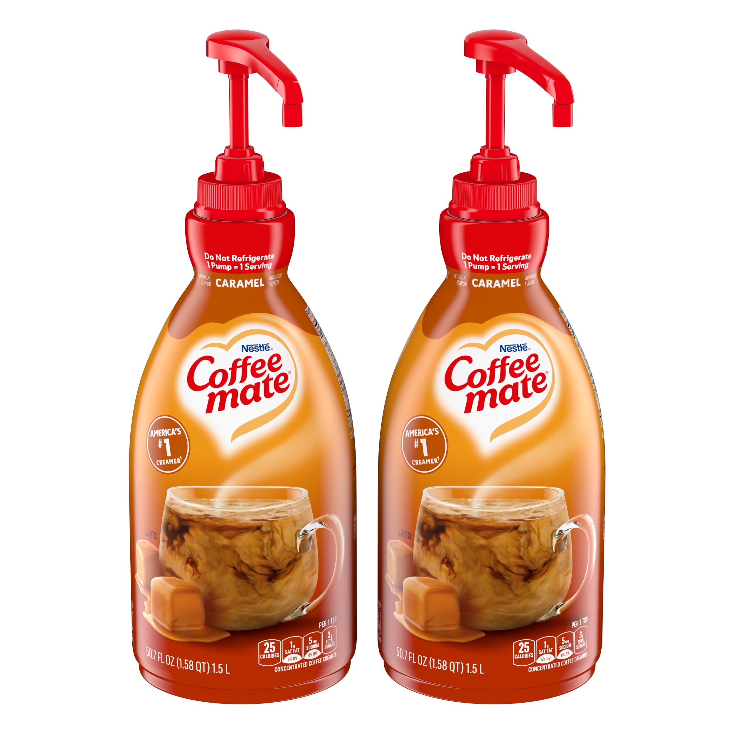 Nestle Coffee mate Coffee Creamer, Caramel, Liquid Concentrate Pump ...
