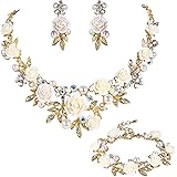 Amazon.com: EVER FAITH Women's Crystal Enamel Flower Cluster Butterfly ...