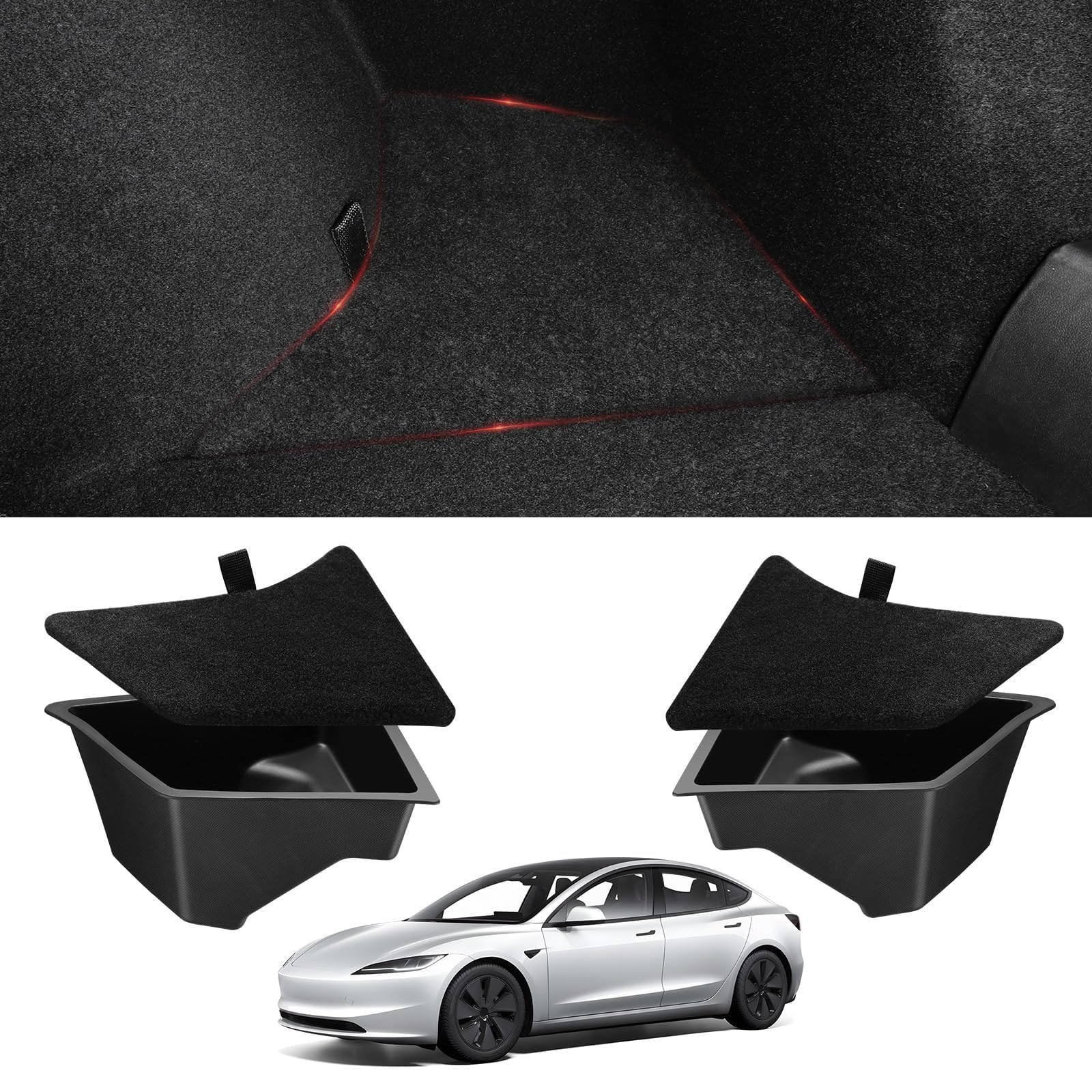 BASENOR 2024 2025 Tesla Model 3 Highland Trunk Organizer Waterproof ...